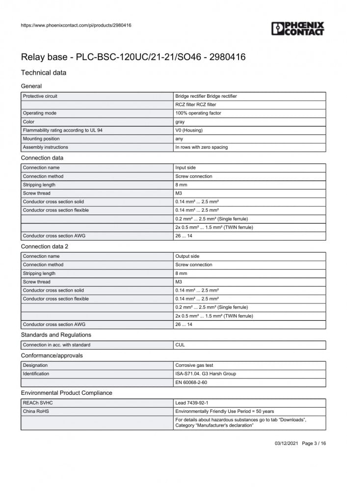 Phoenix Contact 2980416 technical document page 3