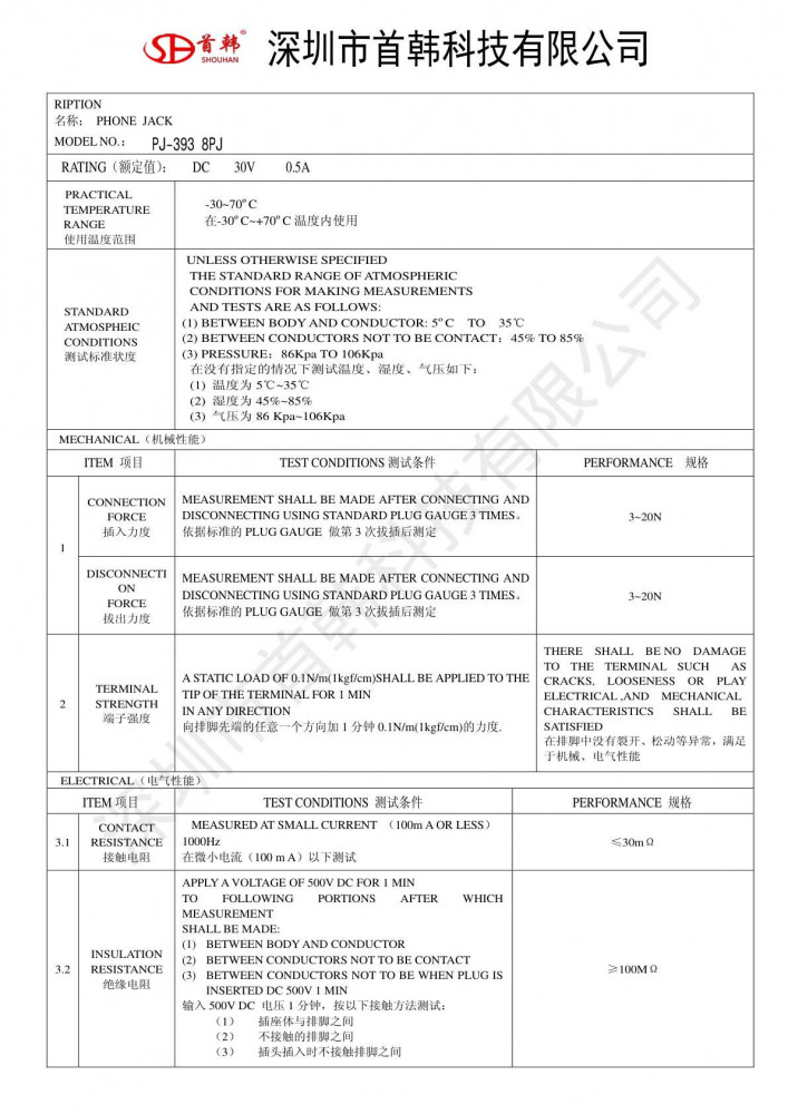 PJ-393 8PJ technical document page 3