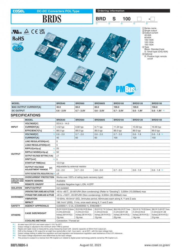 Cosel BRDS-series datasheet page 8