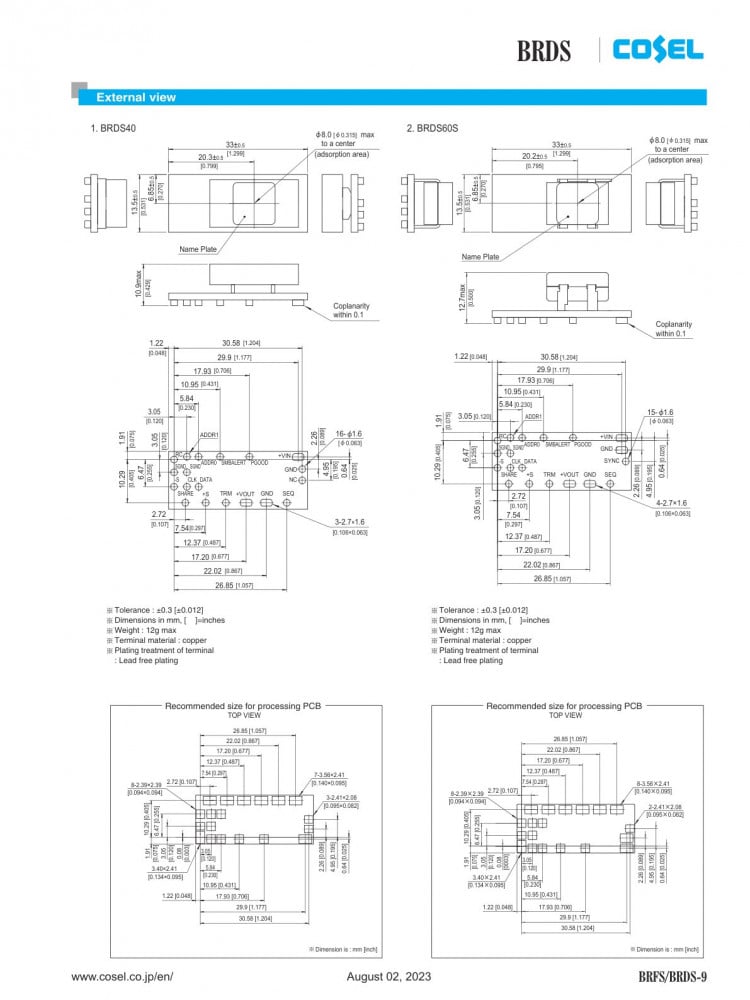 Cosel BRDS-series datasheet page 9