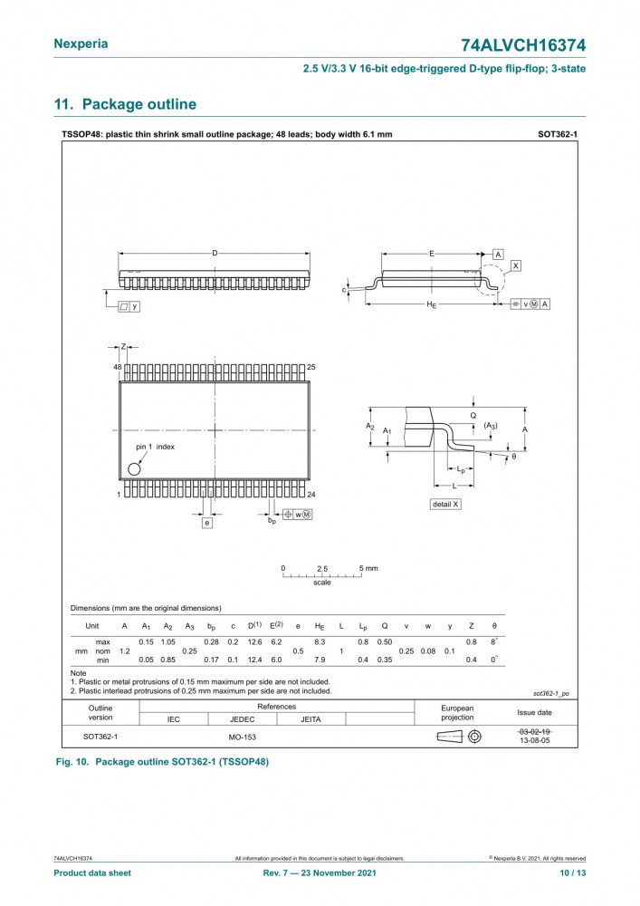 74ALVCH16374 datasheet page 10