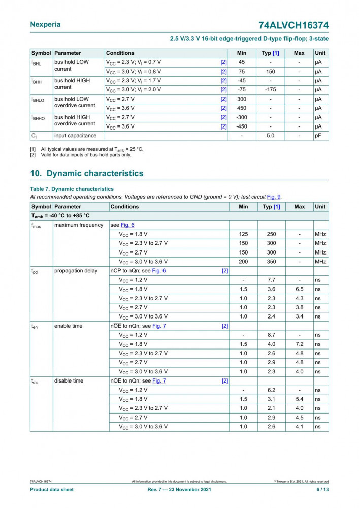74ALVCH16374 datasheet page 6
