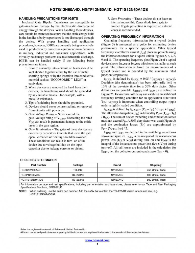 HGTG12N60A4D datasheet page 8