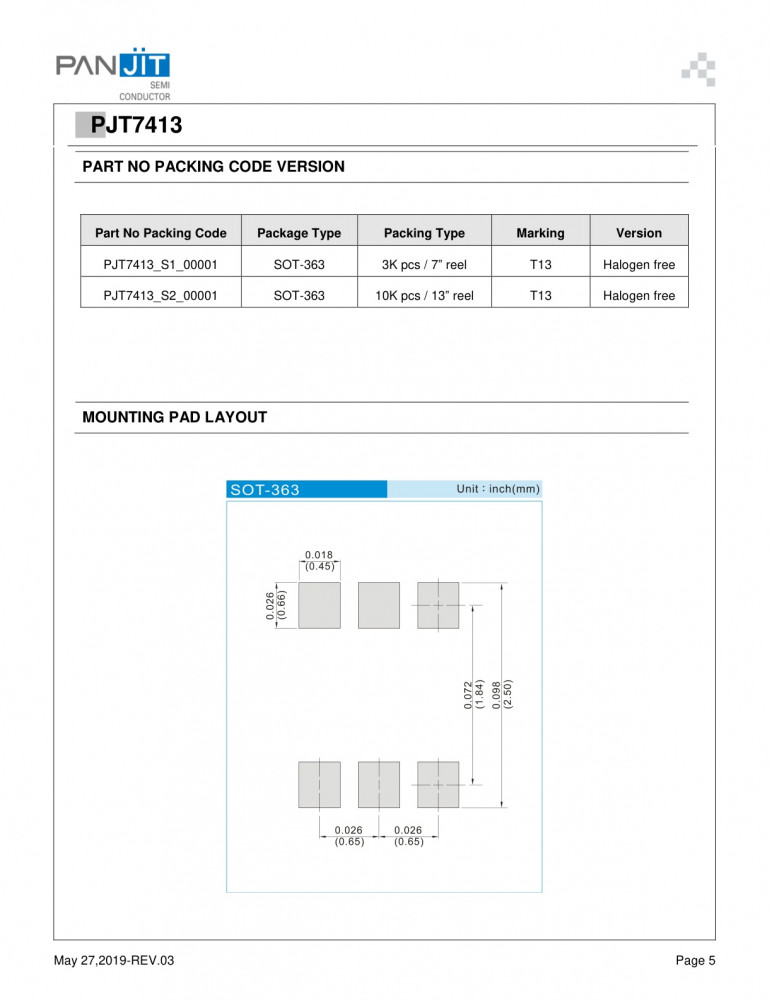 PJT7413 datasheet page 5