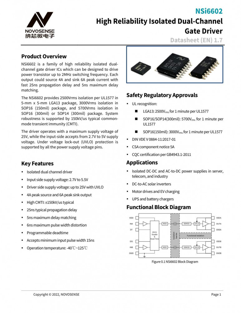 NSi6602 datasheet page 1