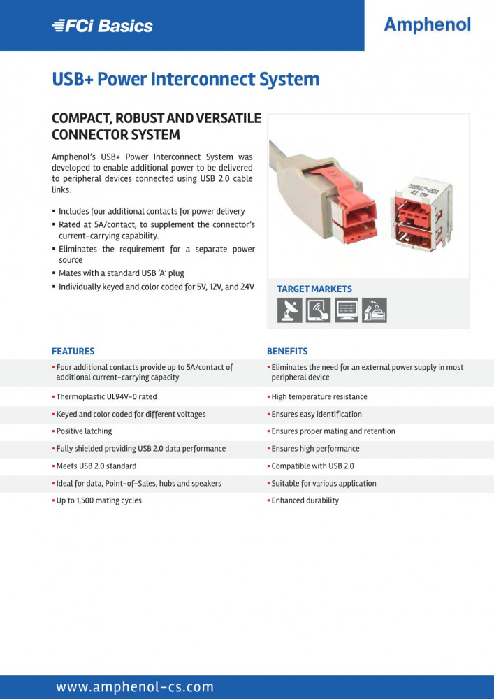 Amphenol USB+ Power technical document page 1