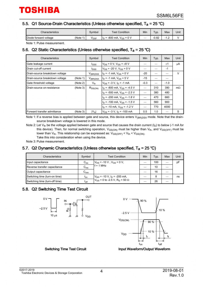 SSM6L56FE,LM datasheet page 4