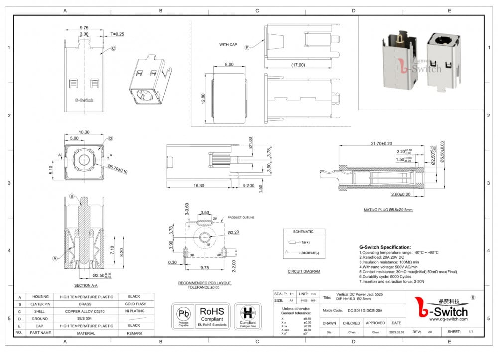 DC-S011G-D025-20A technical document preview
