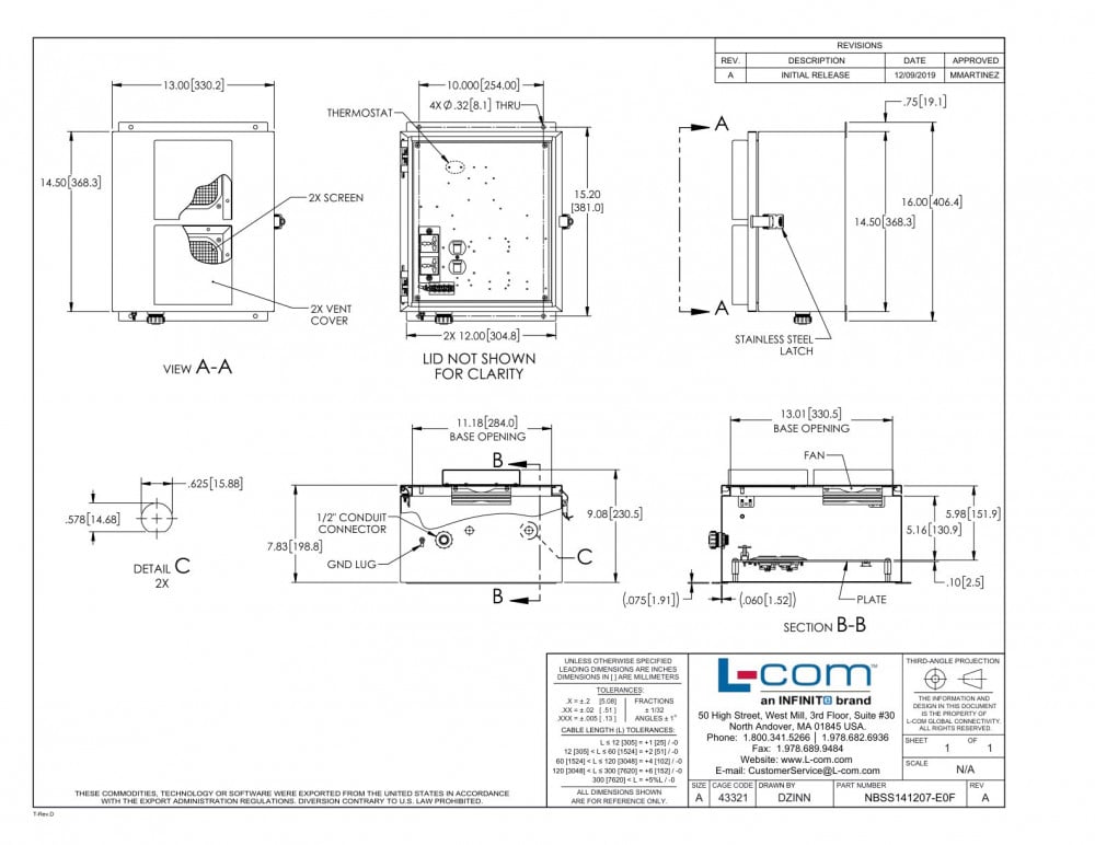 L-com NBSS141207-E0F technical drawing preview