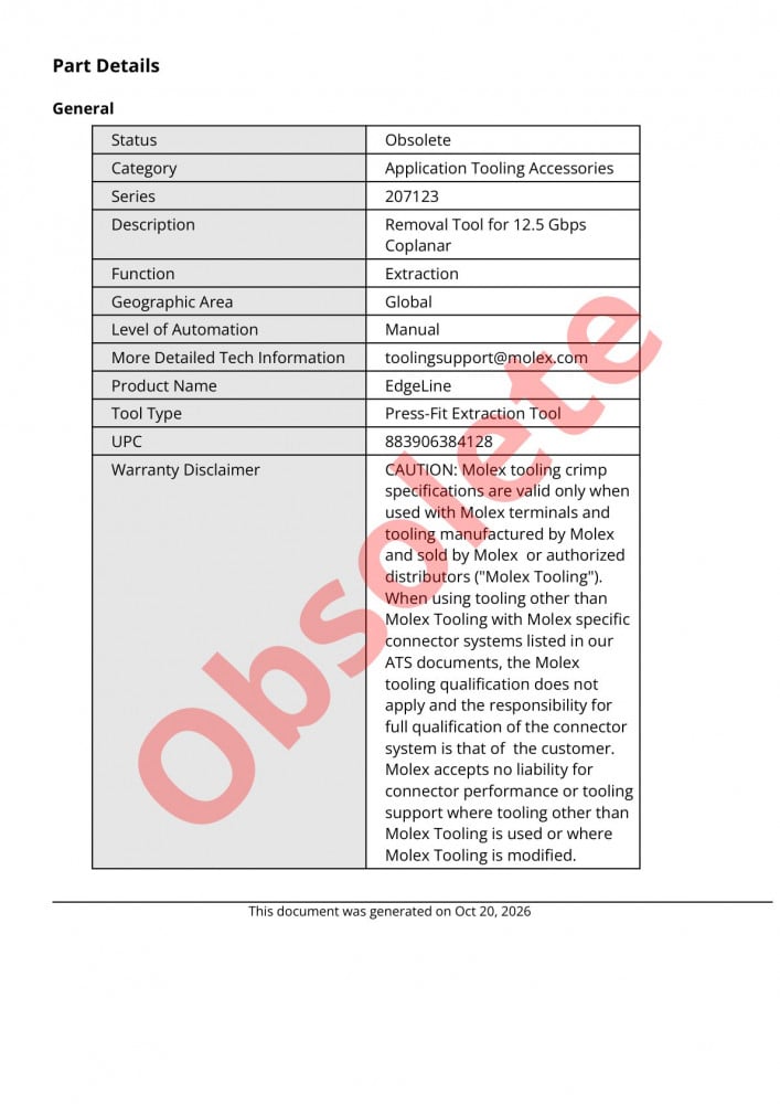 Molex 621007400 tooling document preview, page 2