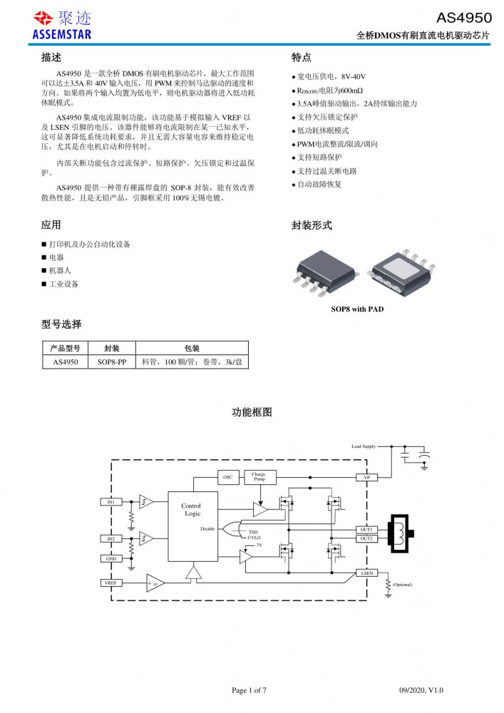 AS4950 datasheet page 1