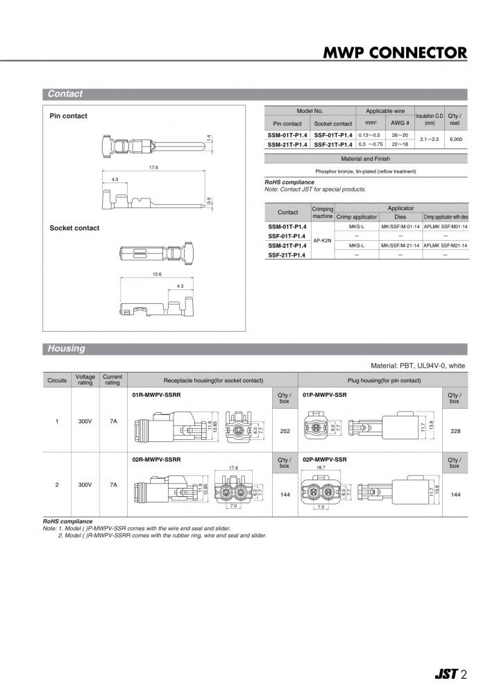 JST 02R-MWPV-SSRR technical datasheet page 2