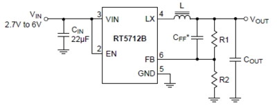 RT5712C - 2A, 1MHz, 6V CMCOT Synchronous Step-Down Converter