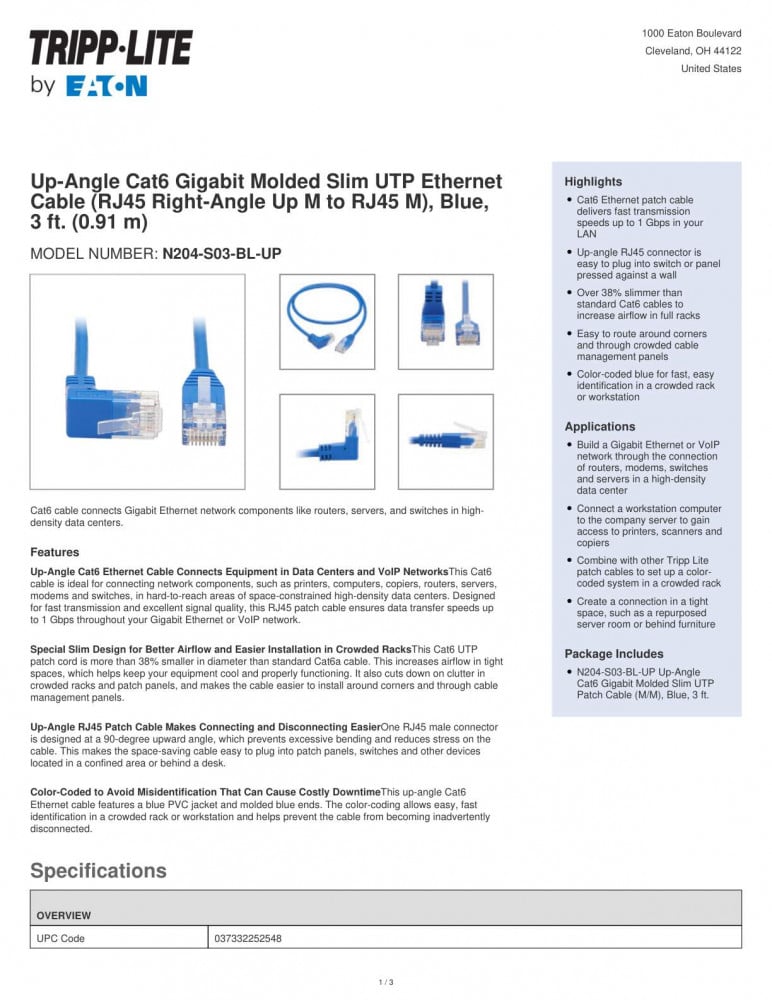 N204-S03-BL-UP technical document page 1