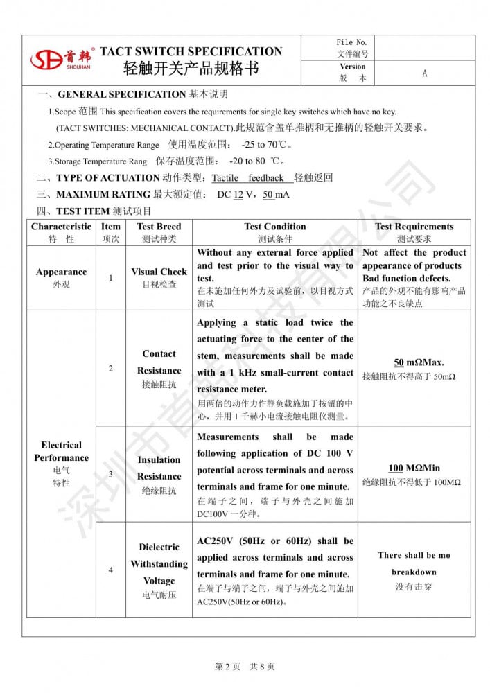 TS125TP-SZ technical document page 3