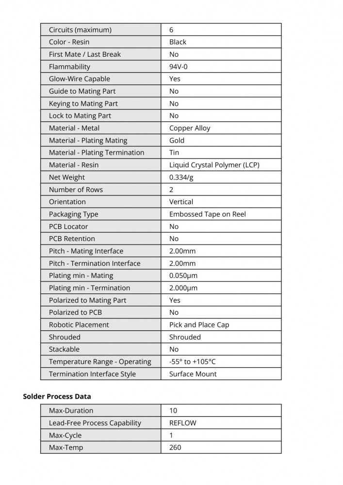 MOLEX Milli-Grid product specification page 3