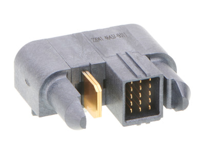 EXTreme Ten60Power Right-Angle Receptacle with Side Guides, 2 DC Power Circuits, 30 Signal Circuits, Press Fit Tail