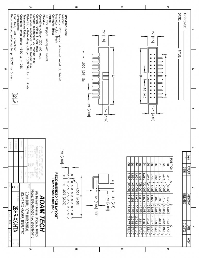 ADAM TECH 2BHR-XX-HTA dimensional drawing preview