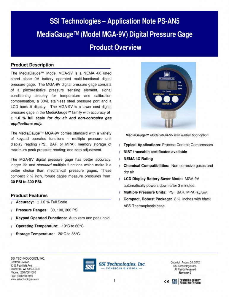 MediaGauge MGA-9V application note page 1