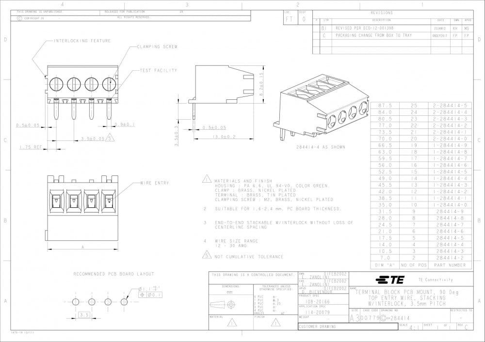 TE Connectivity 1-284414-0 controlled drawing preview
