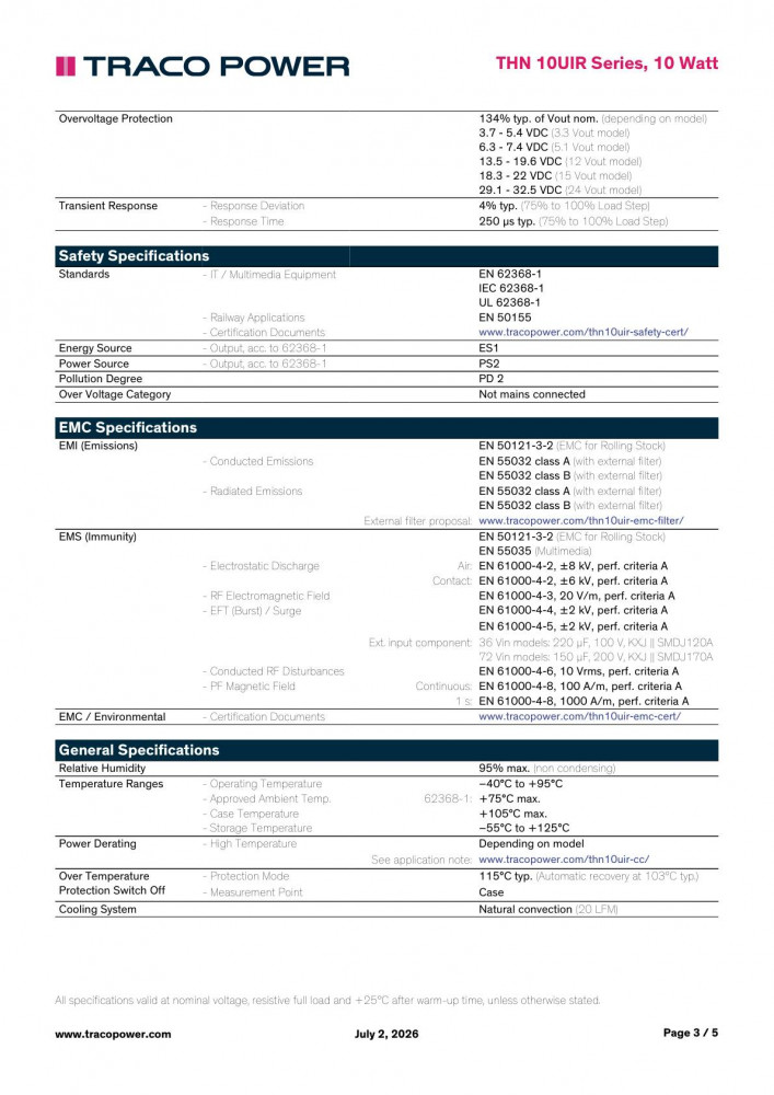 THN 10UIR technical document page 3