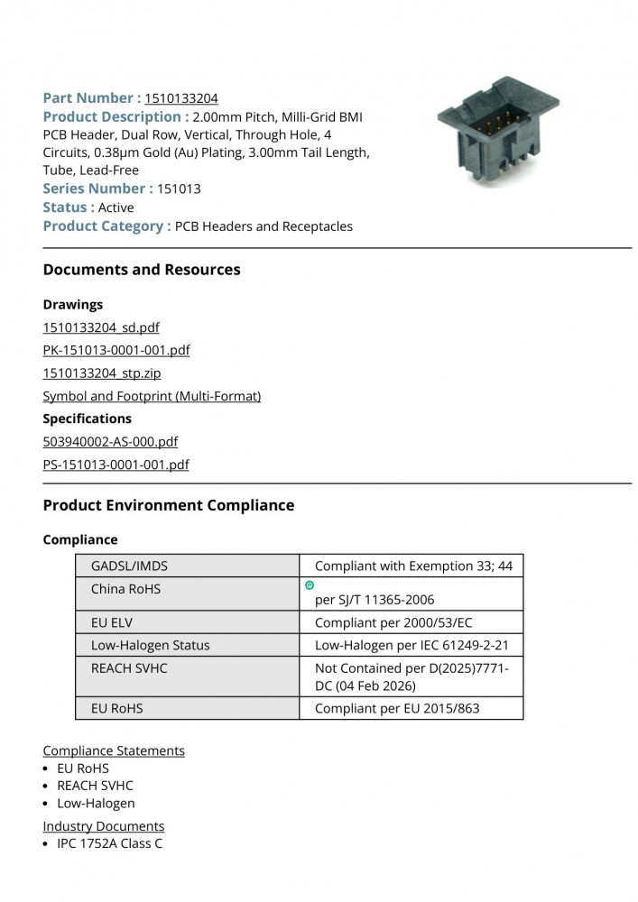 Milli-Grid BMI vertical header specification preview, page 1