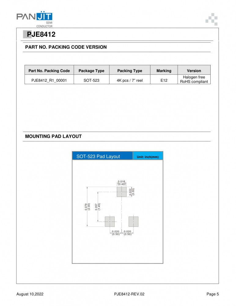 PJE8412 datasheet page 5