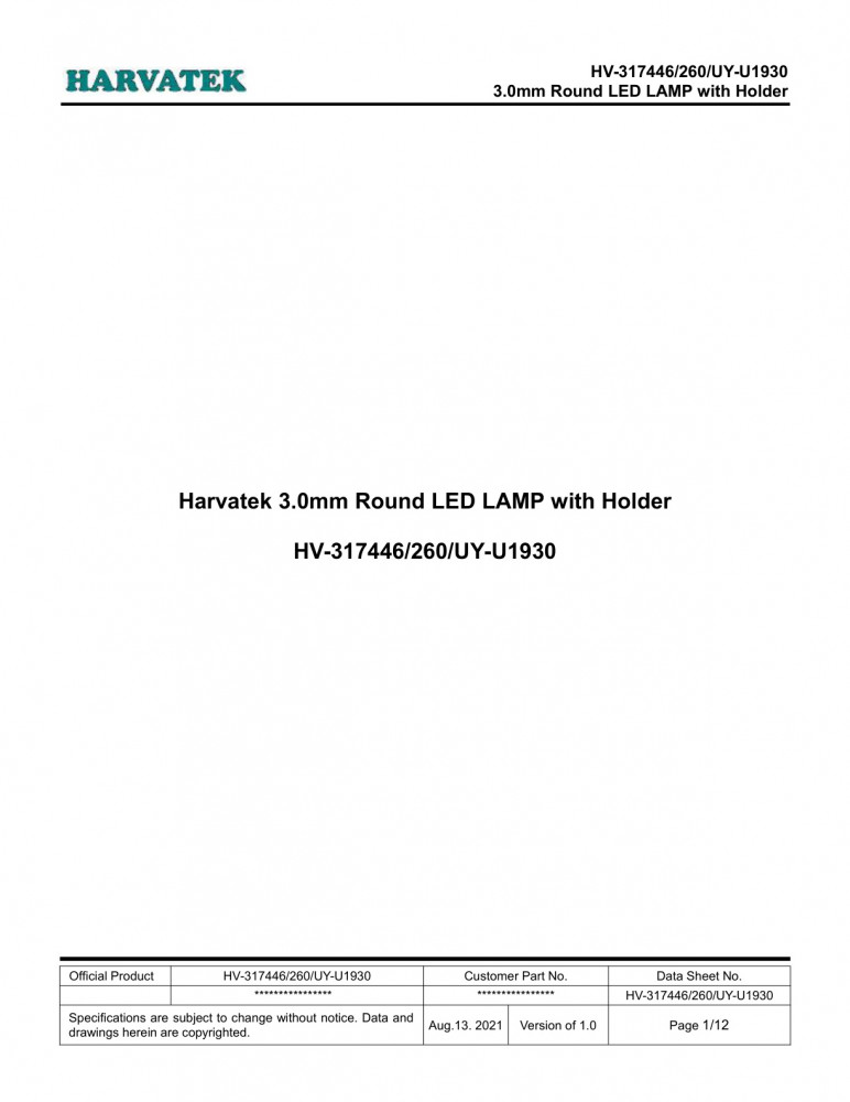 HV-317446-260-UY-U1930 datasheet page 1