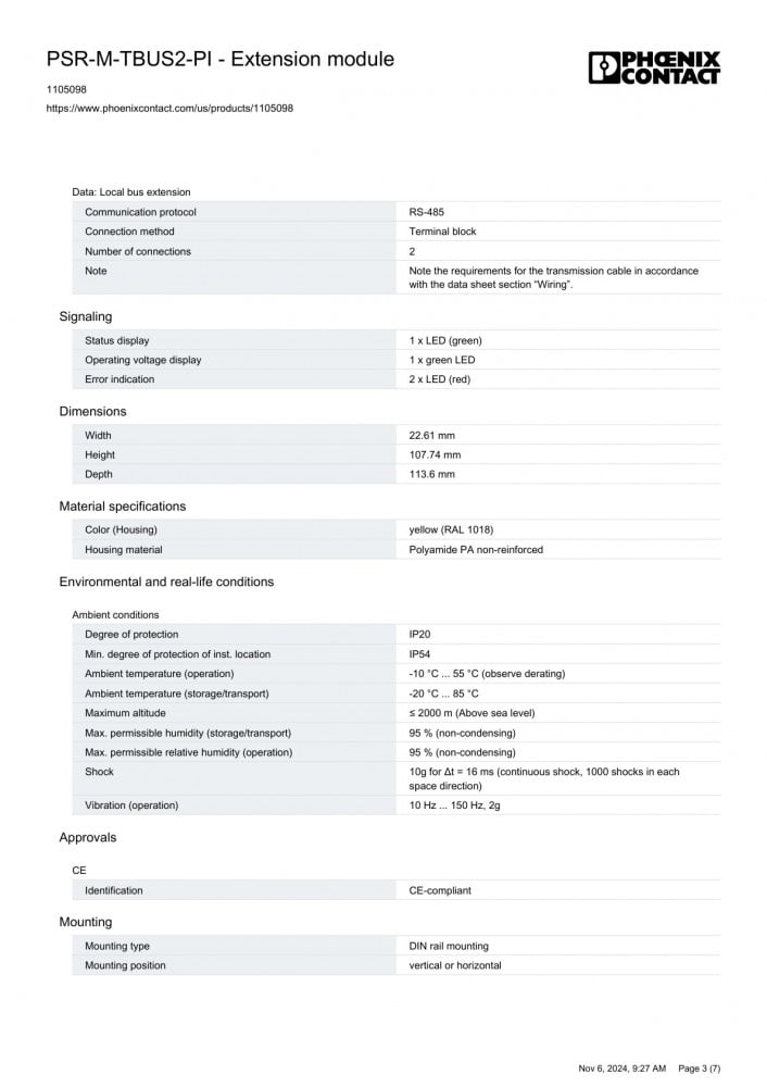 Phoenix Contact 1105098 document page 3