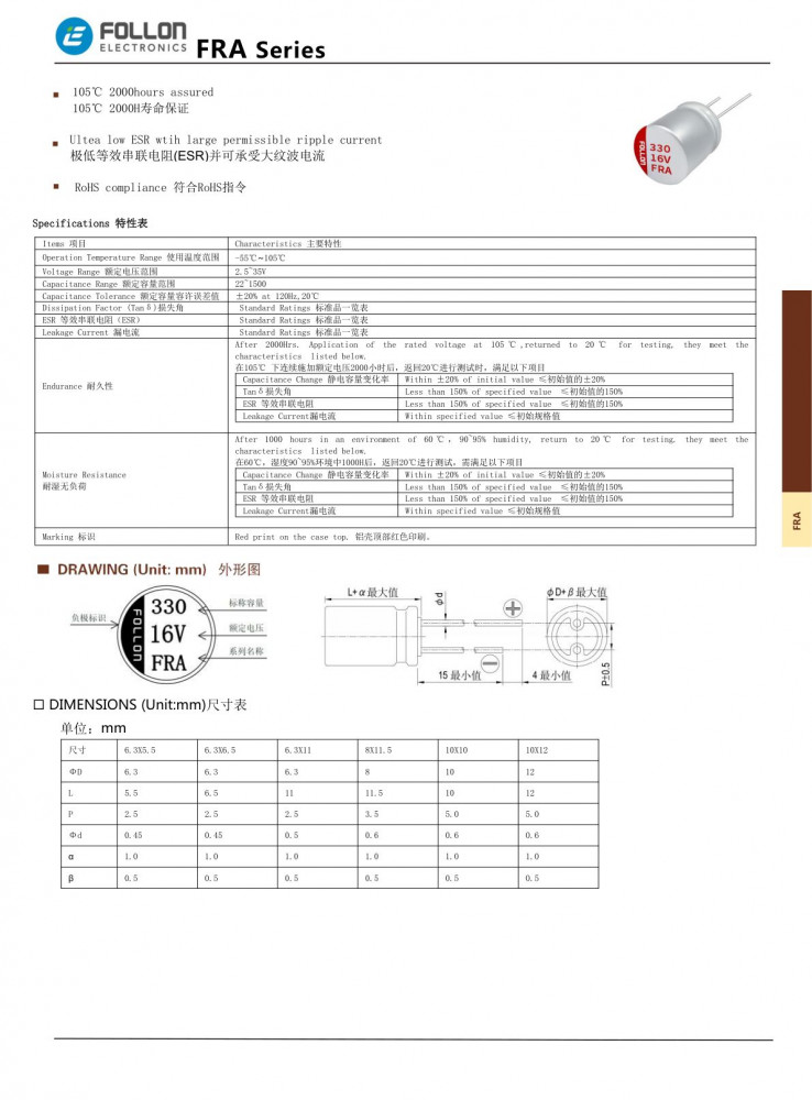 FOLLON EFRA035BK221M0612 technical specification page 1