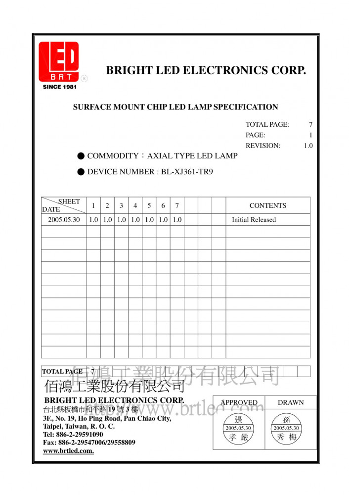 BL-XJ361-TR9 datasheet page 1