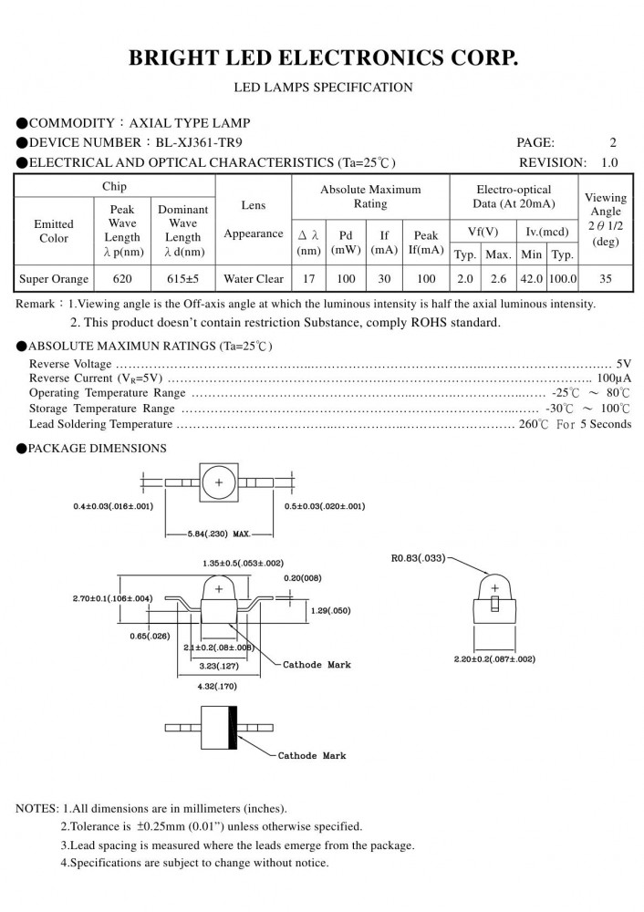BL-XJ361-TR9 datasheet page 2