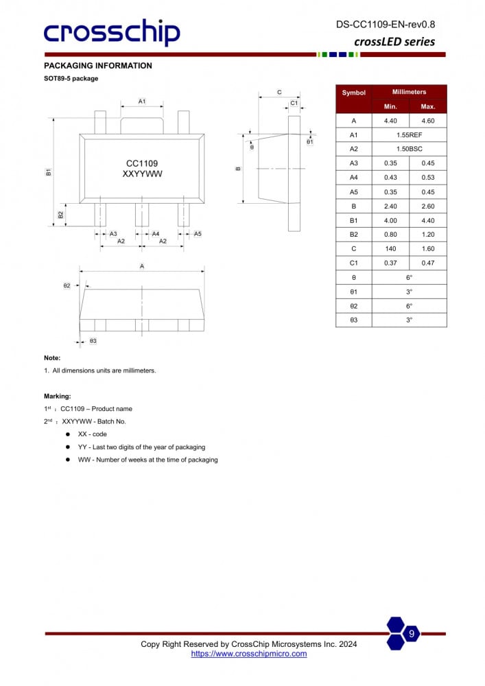 CC1109 datasheet page 9