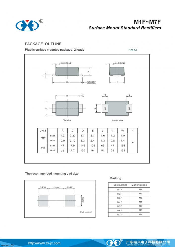 JUXING M7F datasheet page 3