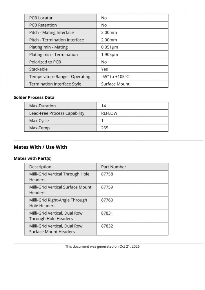 MOLEX 873814237 technical document preview, page 3