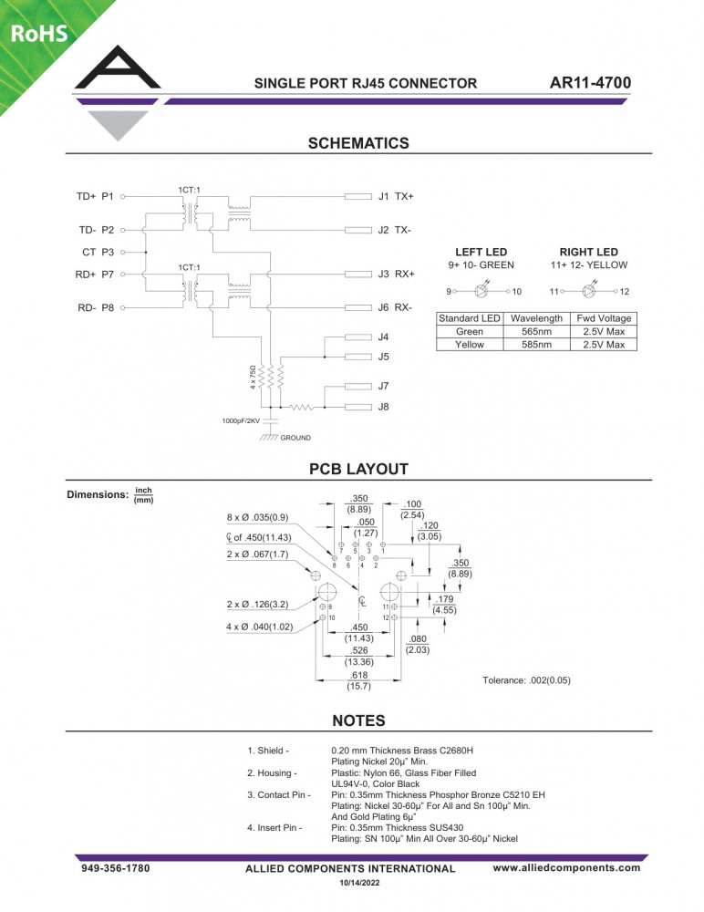 AR11-4700 product datasheet page 2
