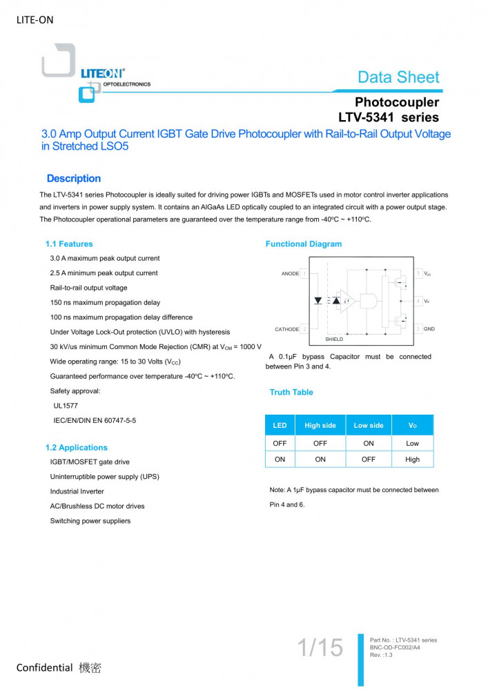 LTV-5341 datasheet page 1