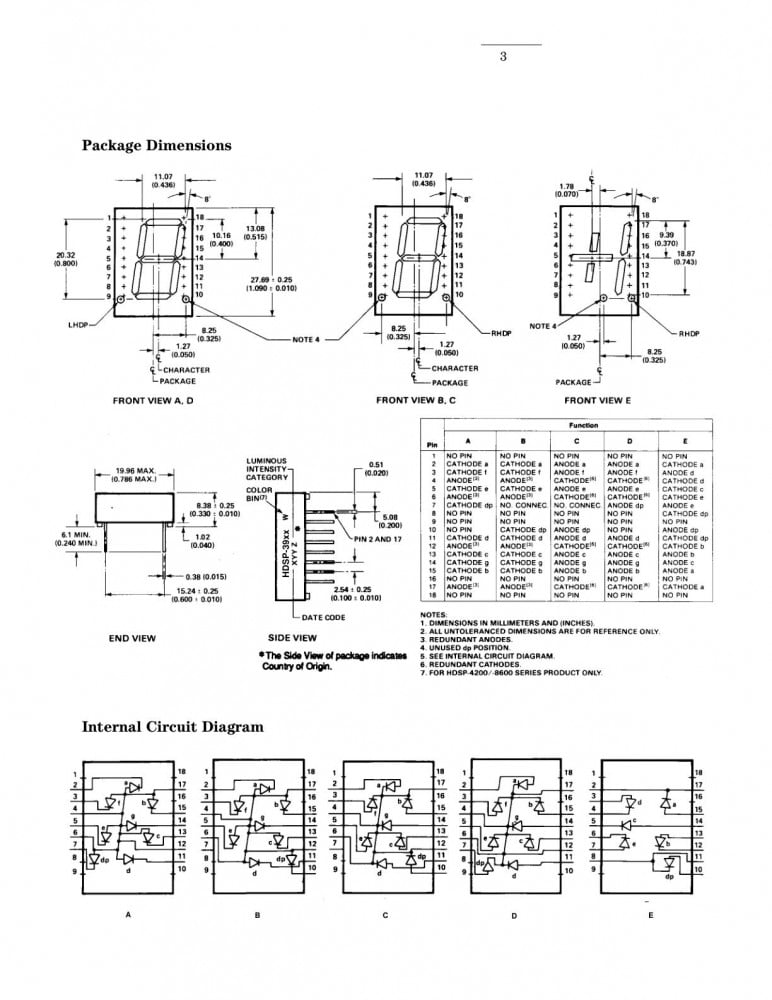 HDSP-N151 datasheet page 3