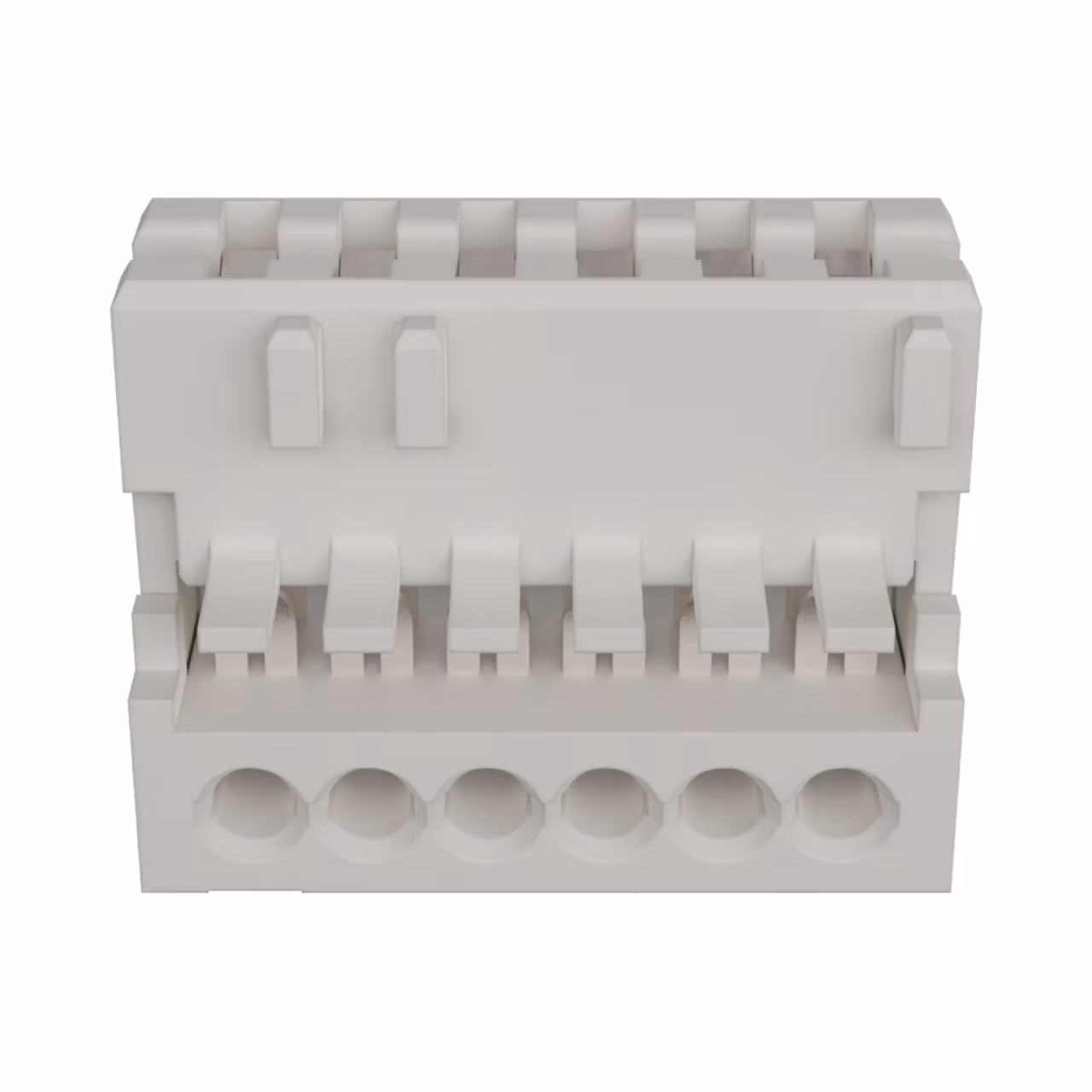 Appli-Mate RAST 2.5 Female Connector, 2.50mm Pitch, 6 Circuits, Positions A, D, E & F Removed, Open Endwalls for sale