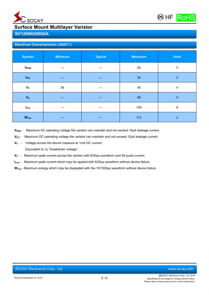 SV1206N300G0A product document page 2