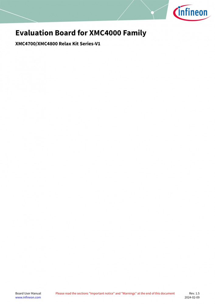 XMC4700 XMC4800 Relax Kit documentation page 1