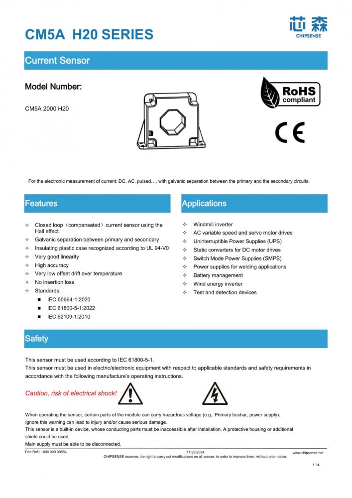 CM5A 2000 H20 datasheet page 1
