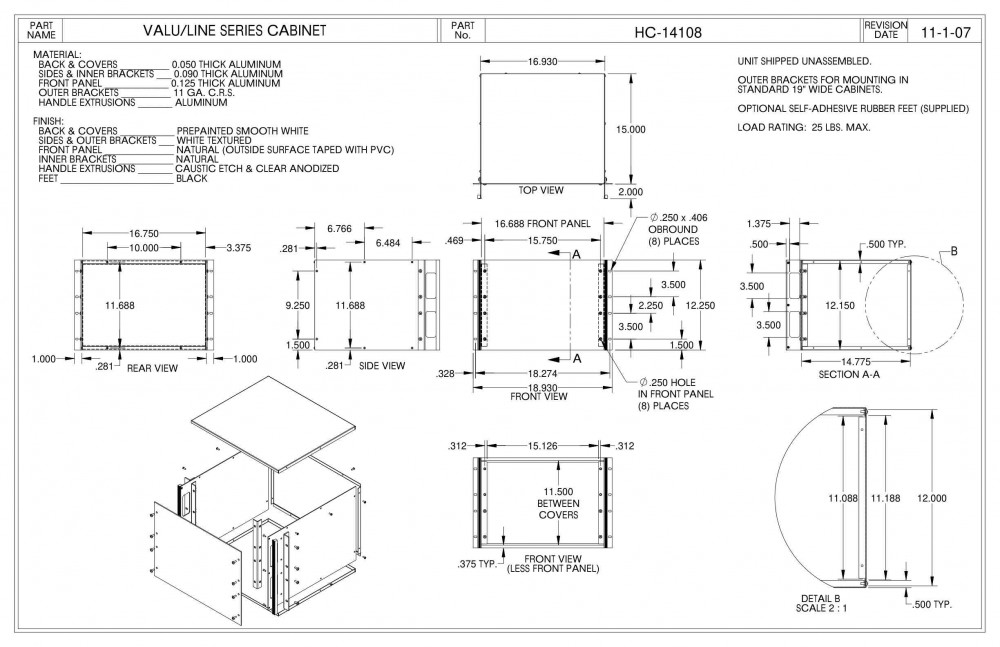 Bud Industries HC-14108 product documentation image, page 1