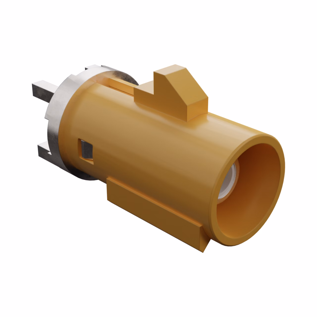 FAKRA Jack, Straight, PCB Receptacle, Through Hole, Brass Body, Tin (Sn) Plated, Keying Code B, Tray, 50 Ohms for sale