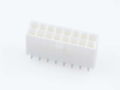 Mini-Fit Jr. Vertical Header, 4.20mm Pitch, Dual Row, 16 Circuits, without Snap-in Plastic Peg PCB Lock, Gold, Natural for sale