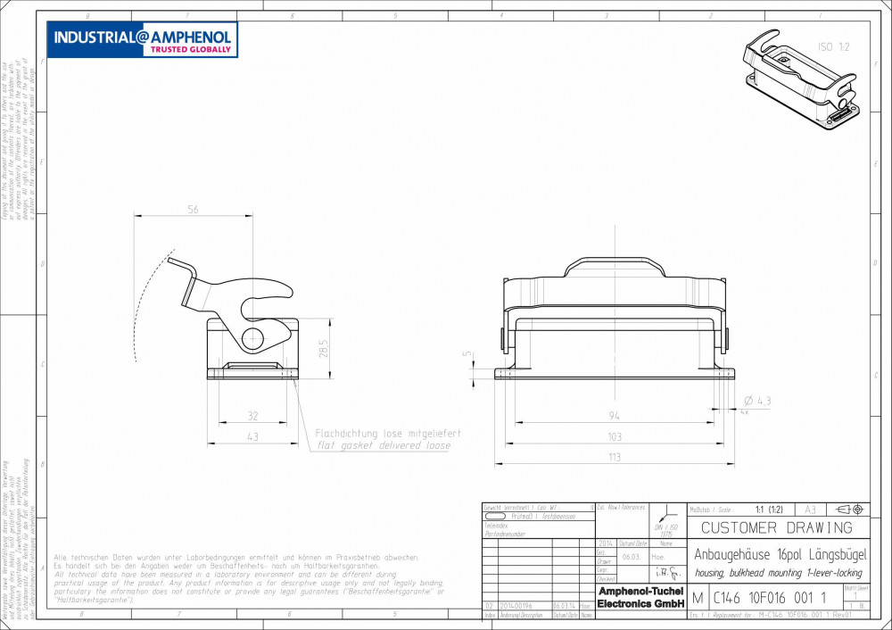 C14610F0160011 customer drawing