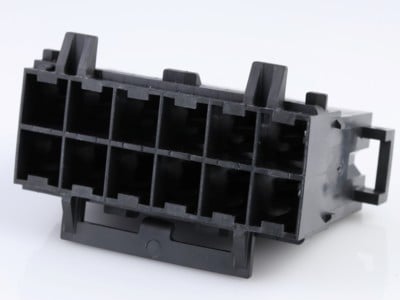 Mini-Fit Sr. Plug Housing, 10.00mm Pitch, Dual Row, Panel Mount, 12 Circuits, Black for sale