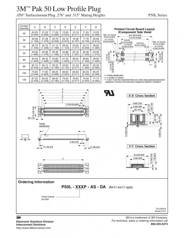 3M P50L-100P-AS-DA technical datasheet page 2