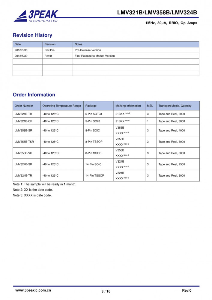 LMV358B-SR datasheet page 3