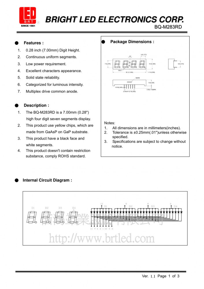 BQ-M283RD technical document page 1